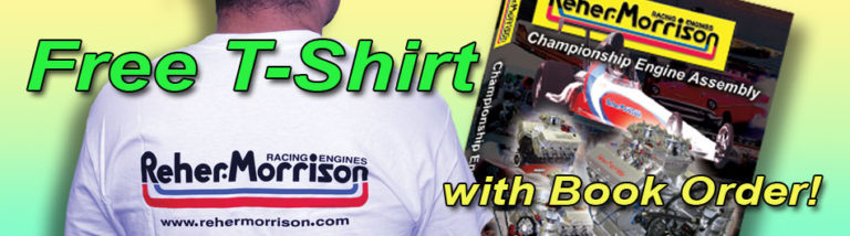 FreeShirtwBook | Reher Morrison Racing Engines